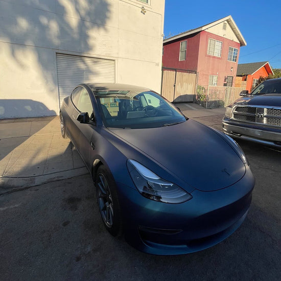 Satin Chrome Silk Prussian Blue Vinyl Wrap – vinylfrog